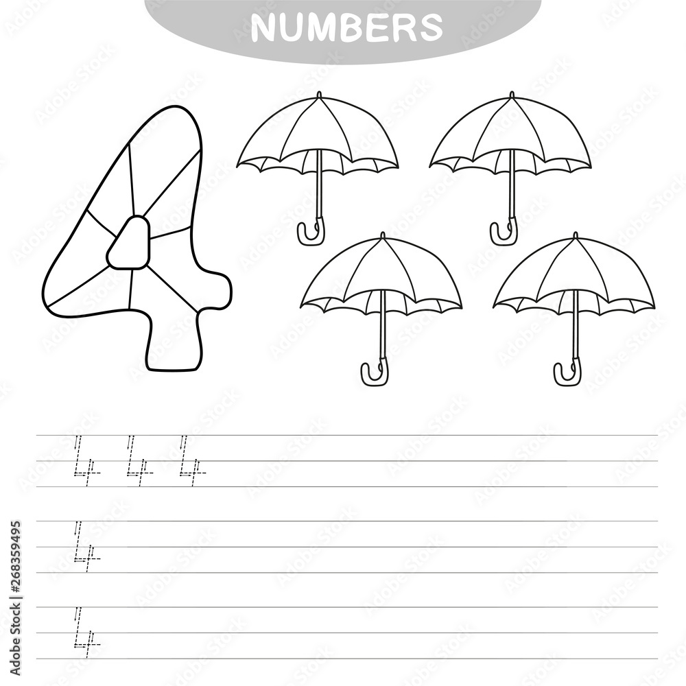 Educational game - Learning numbers. Coloring book for preschool ...