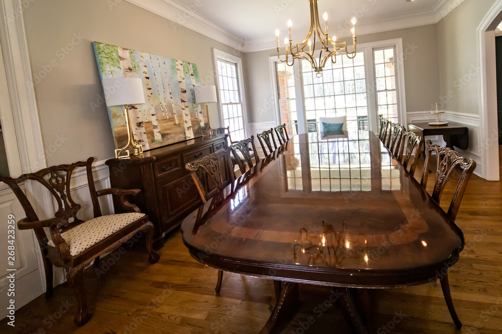 Large Formal Dining Room in an upscale Home Stock Photo | Adobe Stock