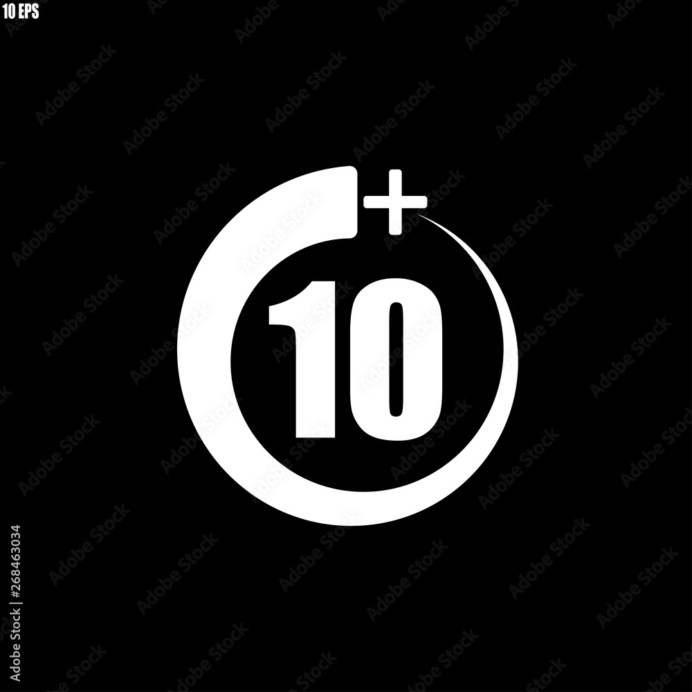 10+ icon, sign.Information icon for age limit - vector illustration ...