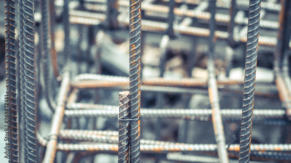 Deform bar steel bars with wire rod used in foundation footing ...