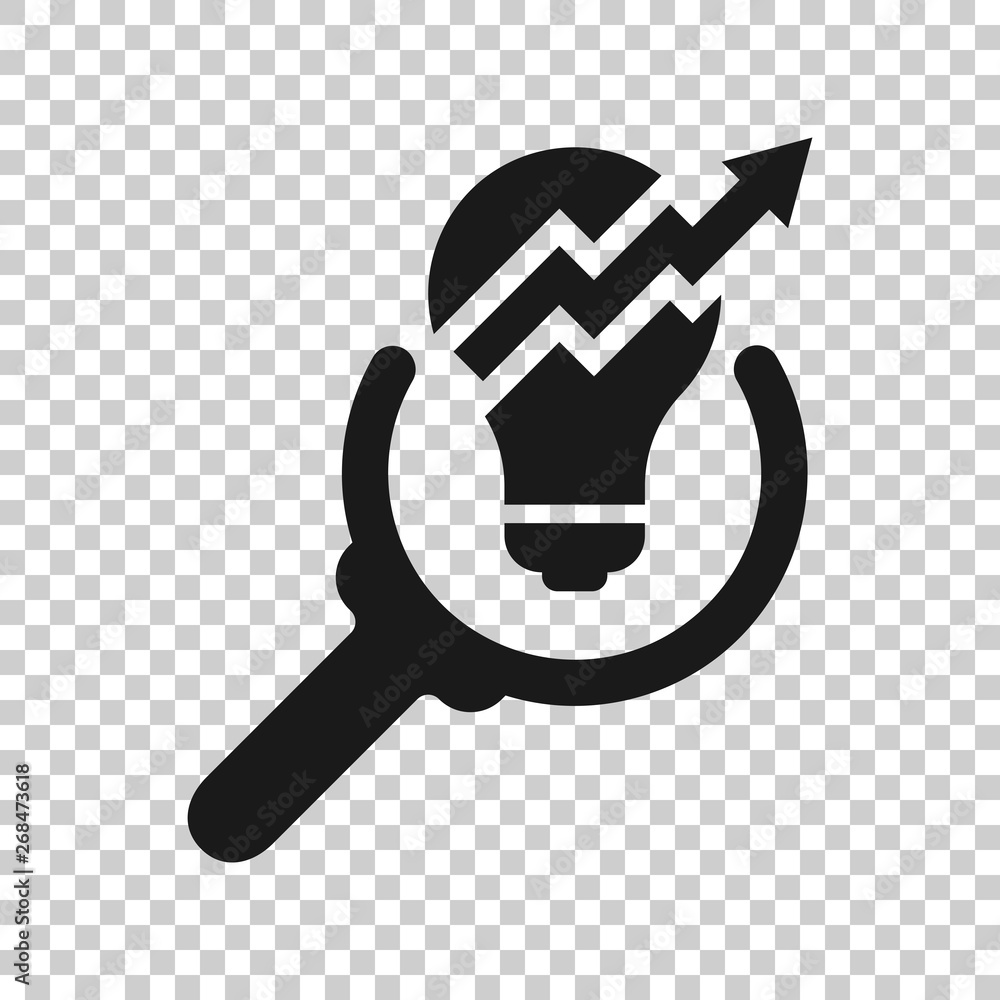 Insight icon in transparent style. Bulb vector illustration on isolated ...