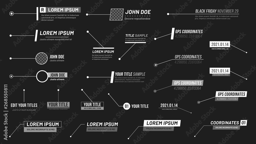 Callouts titles. Callout bar labels, information call box bars and ...
