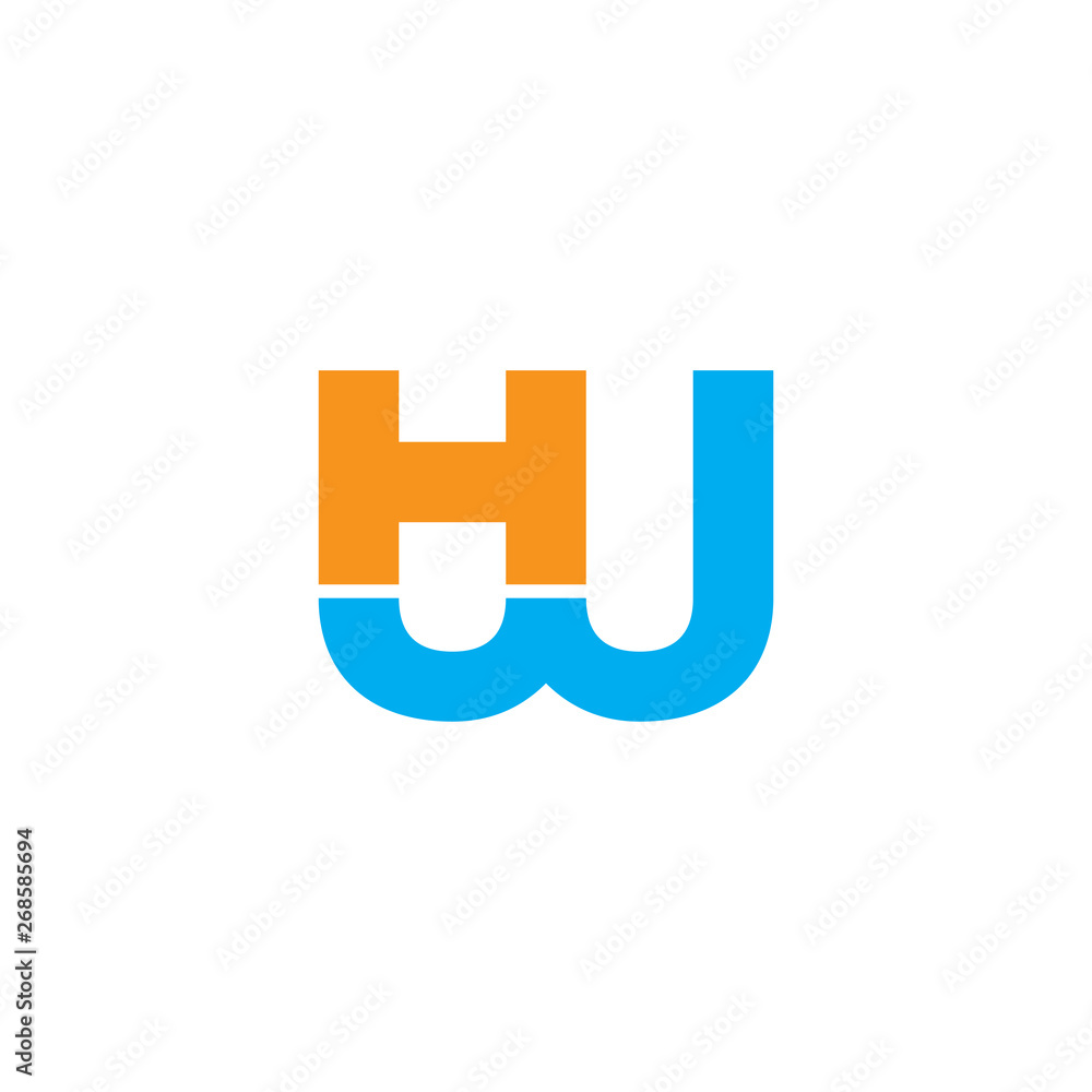 letter hw simple geometric line logo vector Stock Vector | Adobe Stock