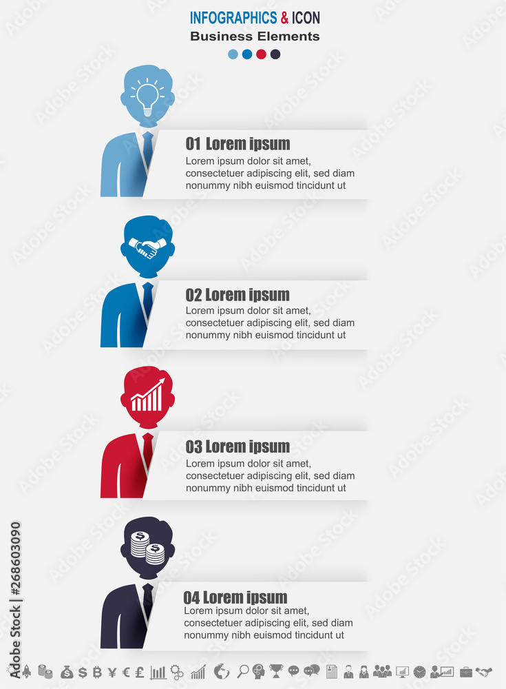 Infographic business timeline process and icons template. Design with ...