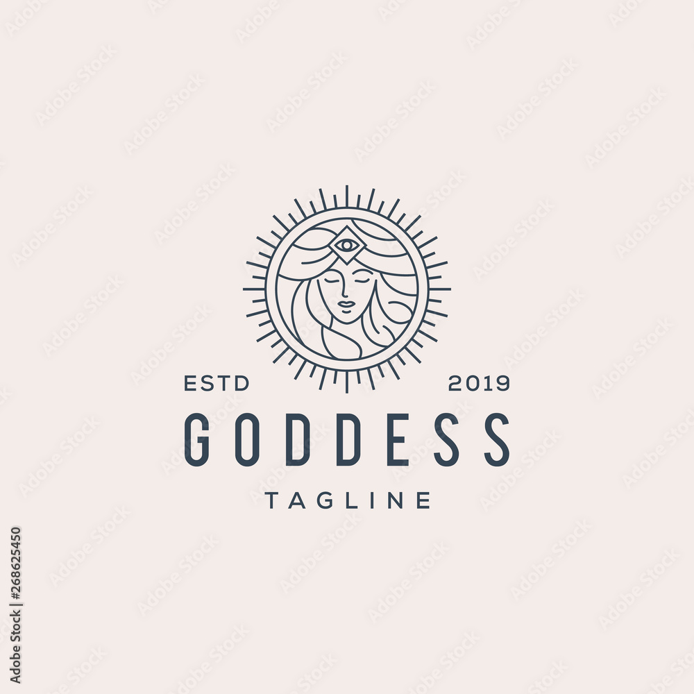 goddess beauty vector logo design Stock Vector | Adobe Stock