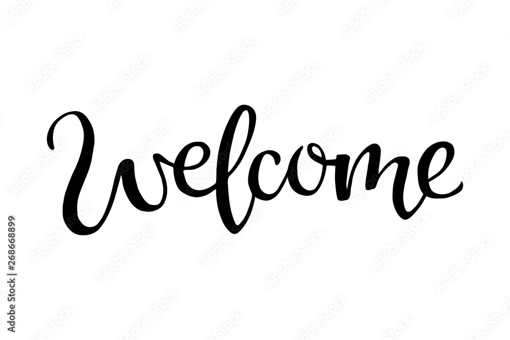 Welcome lettering sign, vector illustration Stock Vector | Adobe Stock