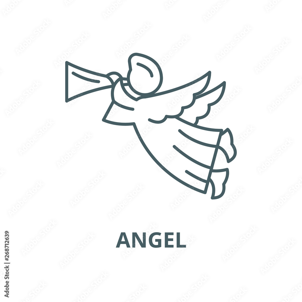 Angel vector line icon, linear concept, outline sign, symbol Stock ...