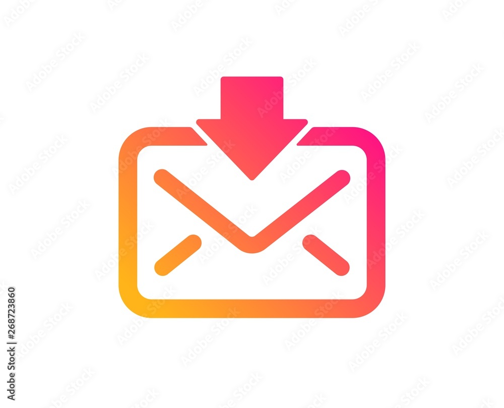 Mail download icon. Incoming Messages correspondence sign. E-mail ...