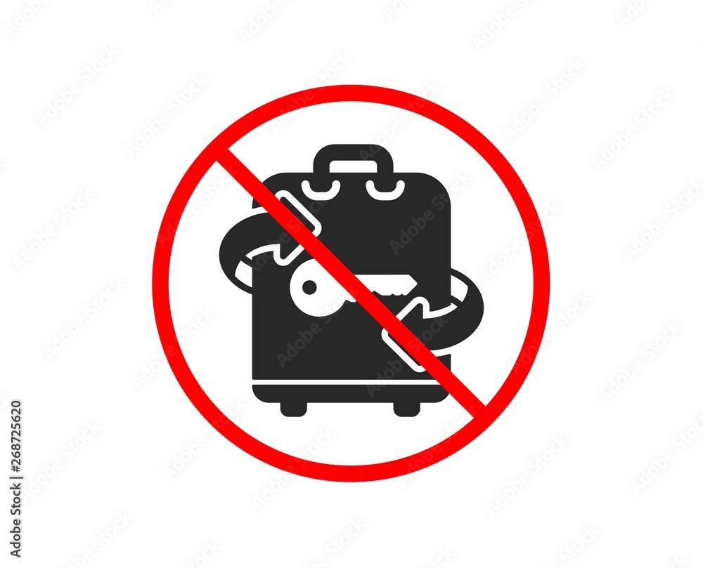No or Stop. Luggage room icon. Baggage Locker sign. Travel service ...