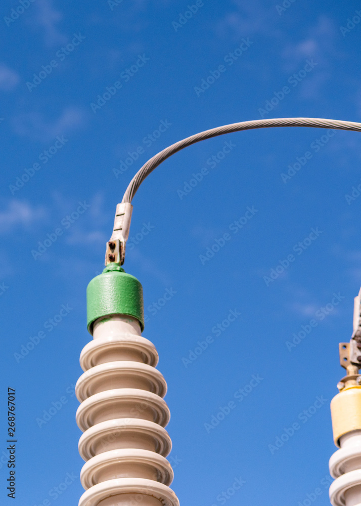 Polymer ceramic insulator with high voltage. Dangerous engineering ...