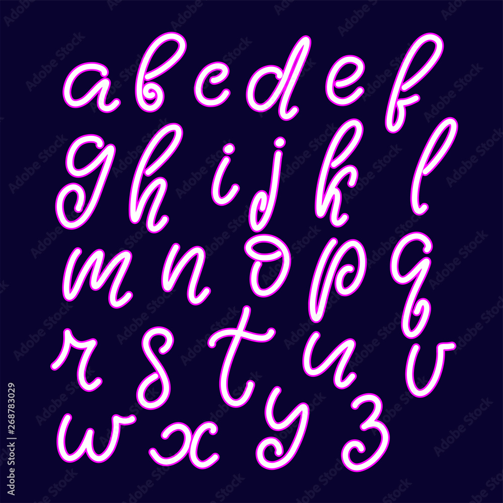 Hand drawn lettering font, alphabet Stock Vector | Adobe Stock