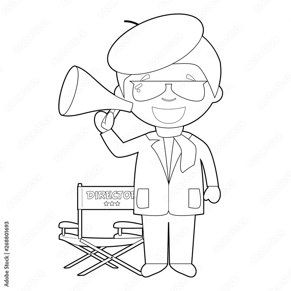 Vector de Stock Easy coloring cartoon vector illustration of a ...