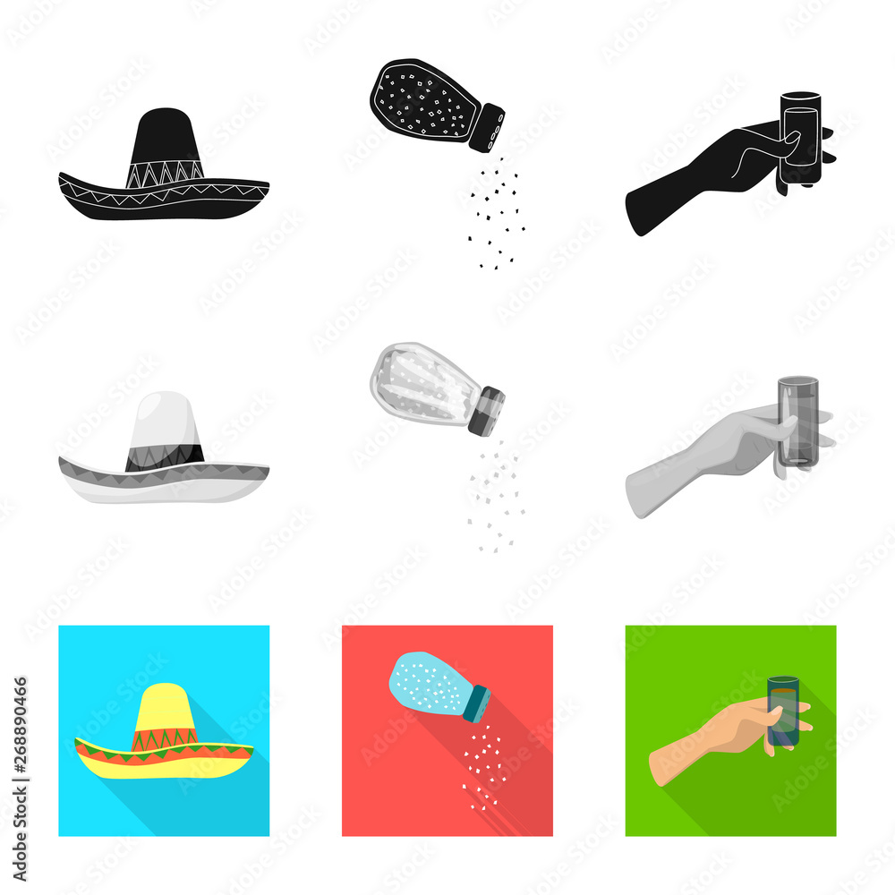 Vector design of cafe and Latin logo. Set of cafe and national stock ...