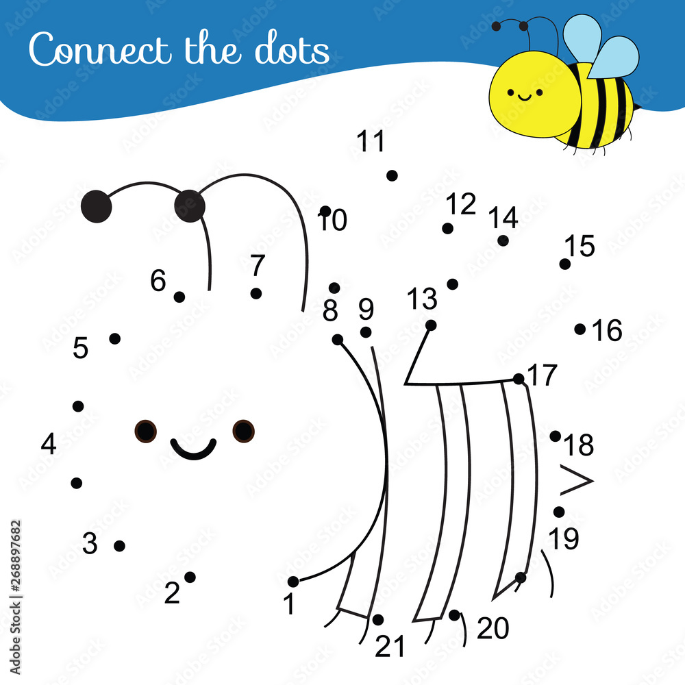 Connect the dots. Dot to dot by numbers activity for kids and toddlers ...