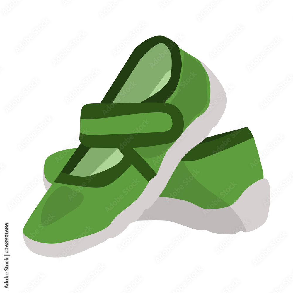 Baby booties vector icon on a white background. Sport shoes ...