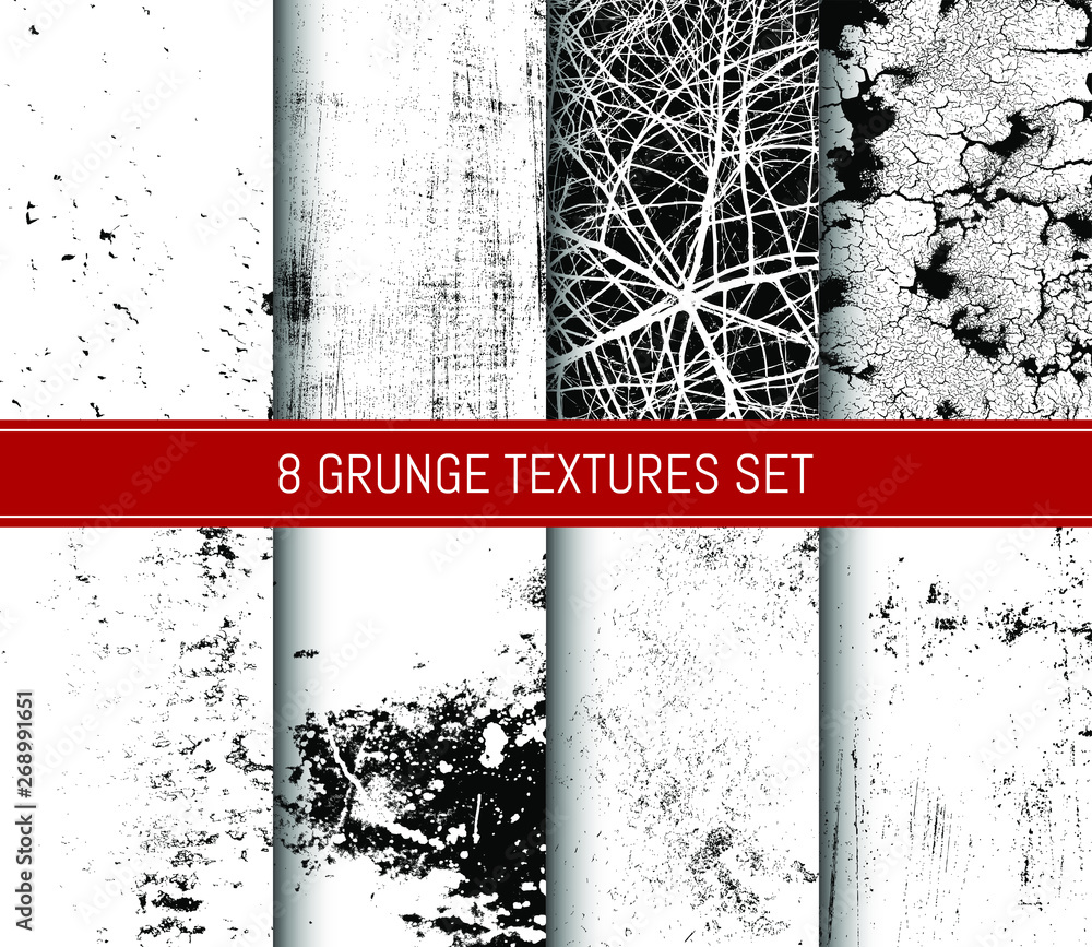 Set of abstract grunge texture backgrounds. Easy to use. Change color ...