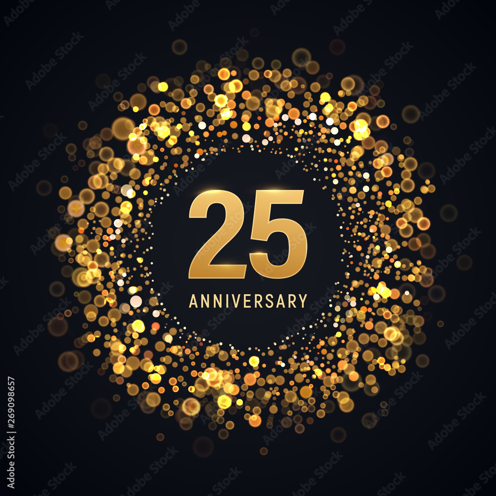 25 years anniversary isolated vector design element. Twenty five ...