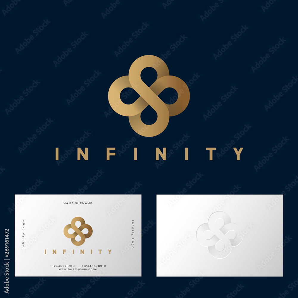 Gold flower celtic ornament like infinity from gold ribbon. Infinity ...