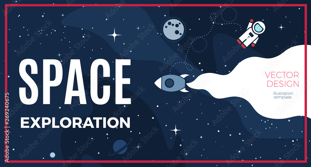 Space background with cosmos and white empty place for text. Cute ...