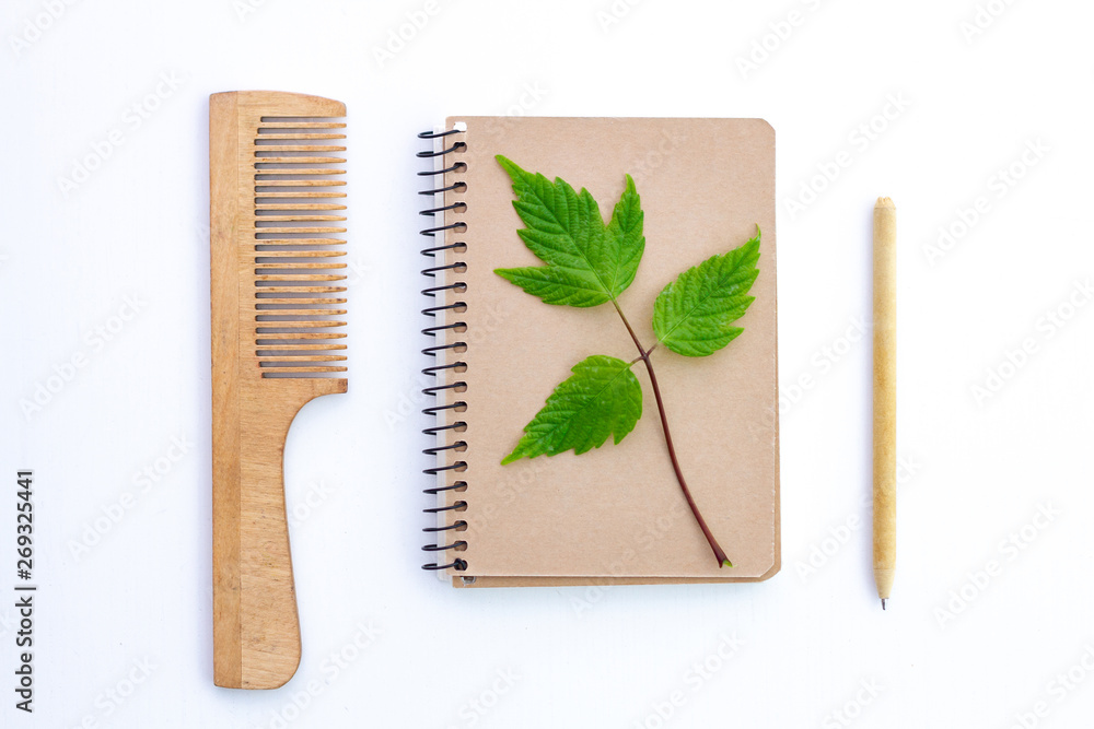 Products made from recycled kraft paper. Eco concept, plastic free ...