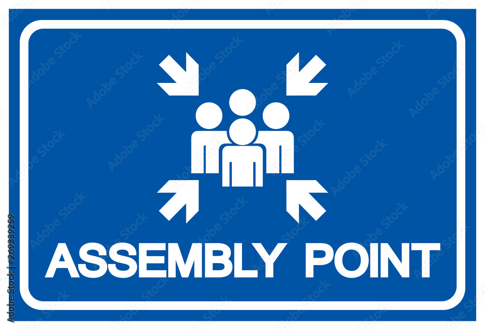 Assembly Point Symbol Sign, Vector Illustration, Isolated On White ...