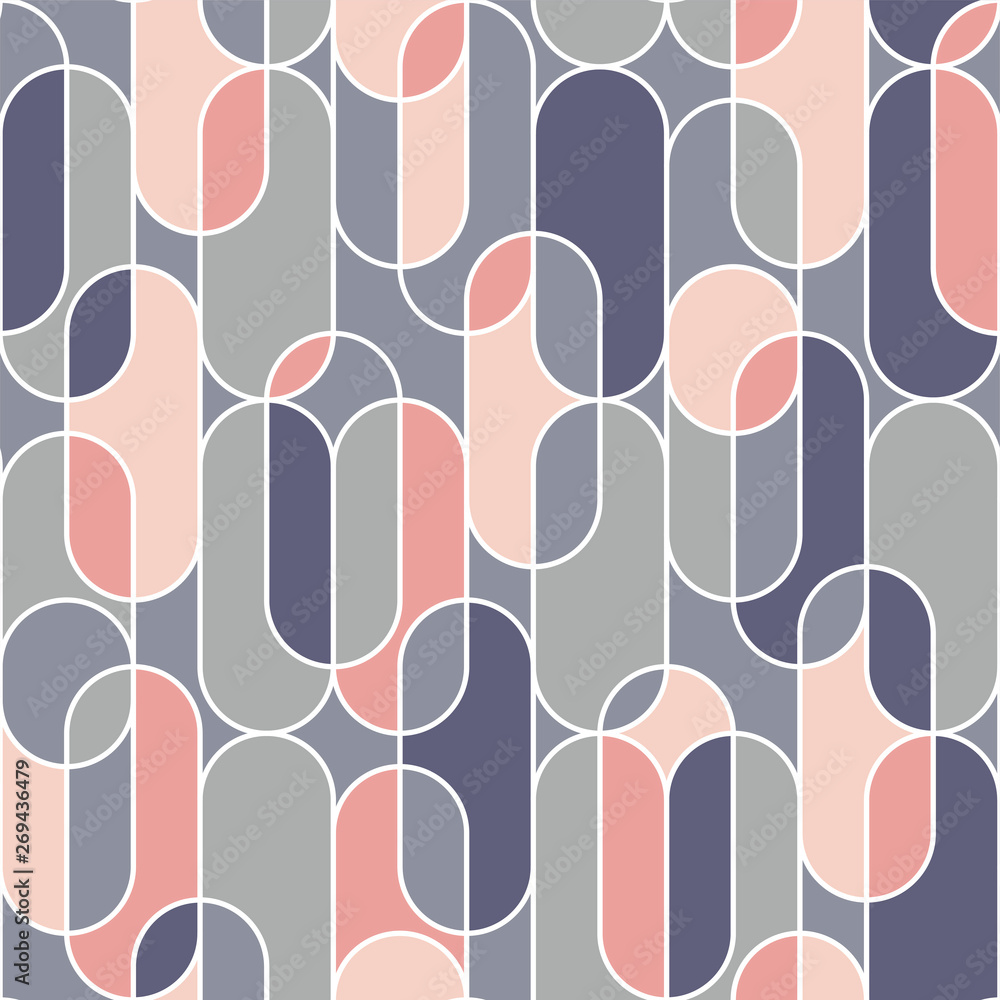 Oval shape eamless pattern in retro style Stock Vector | Adobe Stock