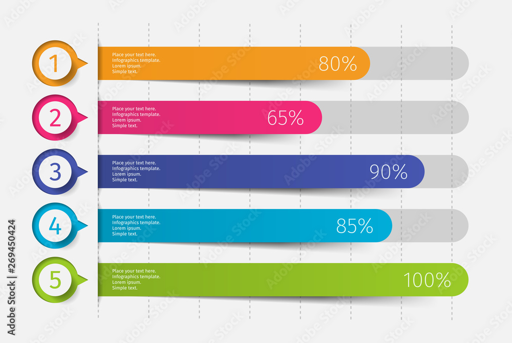 Modern colorful 3d chart, graph. Template for diagram, presentation and ...
