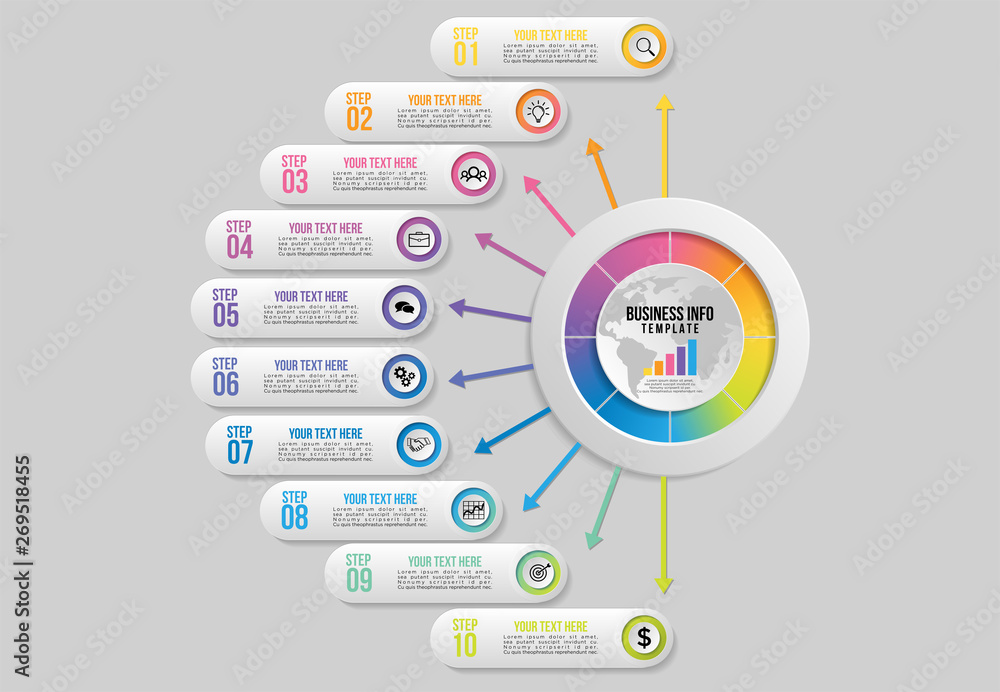 Vector Infographic Design Template with Options Steps and Marketing ...