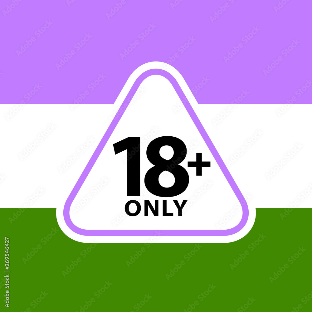 18 plus only sign warning symbol on the genderqueer pride flags ...
