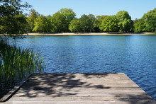 Platform Overlooking Pond Free Stock Photo - Public Domain Pictures