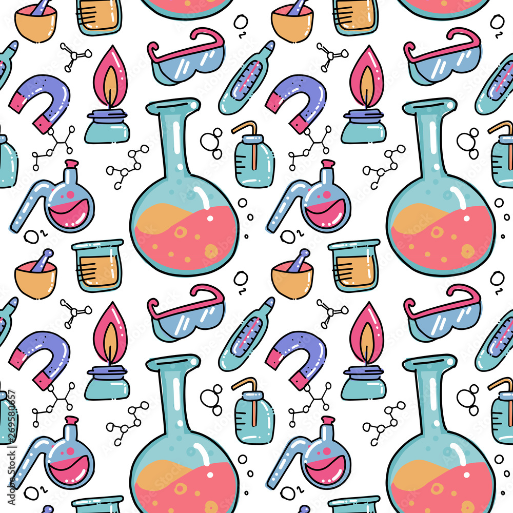 Vector de Stock Seamless pattern of decorative color hand drawn ...