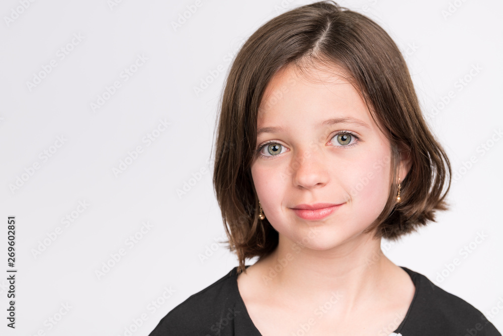 9 years old girl portrait Stock Photo | Adobe Stock