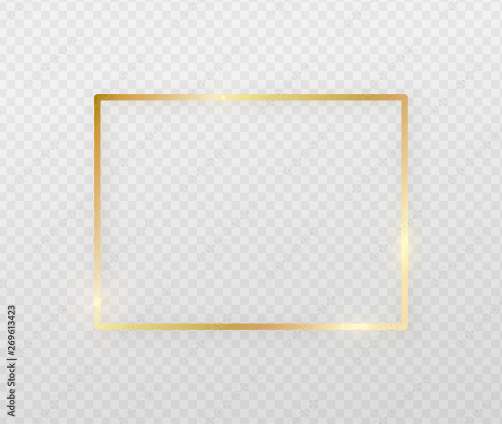 Golden border frame with light shadow and light affects. Gold ...