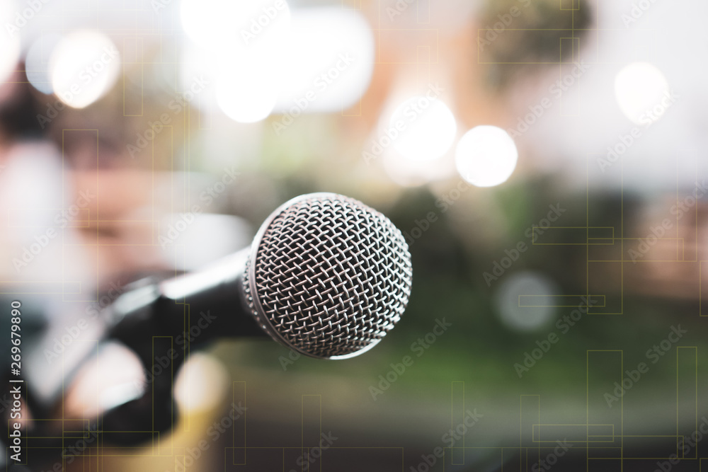 Microphones for speech or speaking in seminar Conference room, talking ...