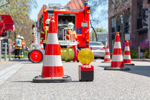 Fire Truck Cones Free Stock Photo - Public Domain Pictures