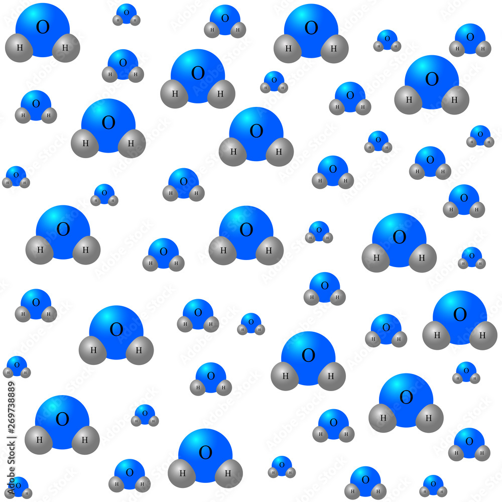 Vector de Stock Seamless pattern. Water. A water molecule consists of ...