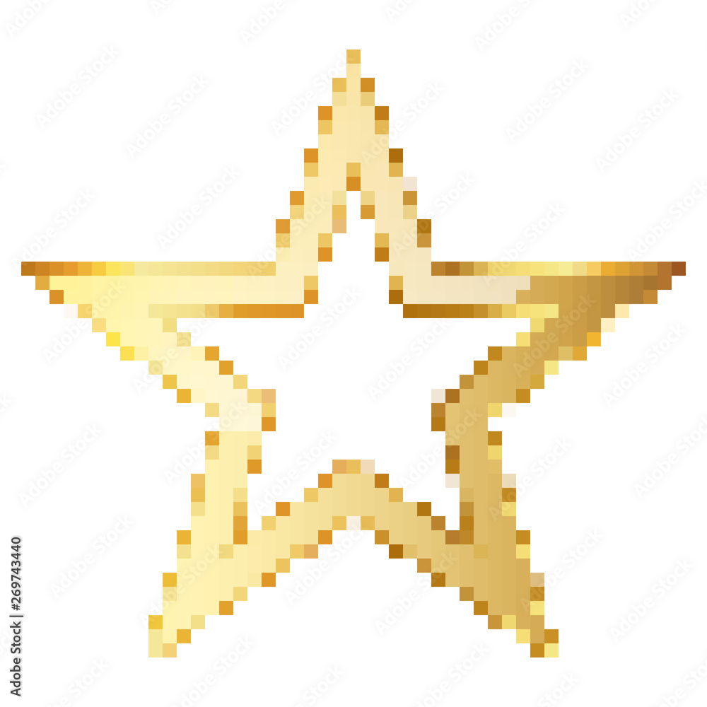 Pixel art design of Star. Vector illustration. Stock Vector | Adobe Stock