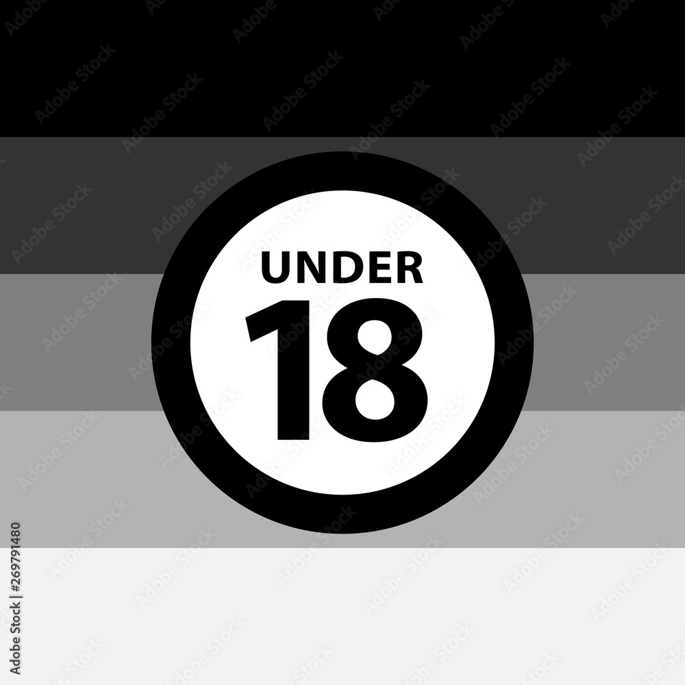 18 Under Sign Warning Symbol On The Heterosexual Pride Flags Background 18 Under Sign Warning Symbol On The Heterosexual Pride Flags Background