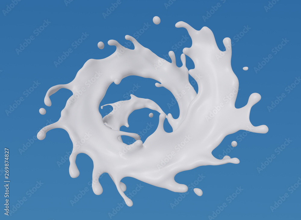Liquid Milk splash in spiral shape,Clipping path Stock Illustration ...