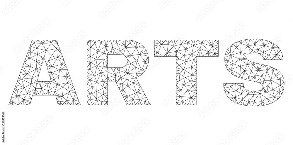 Mesh vector ARTS text. Abstract lines and small circles are organized ...