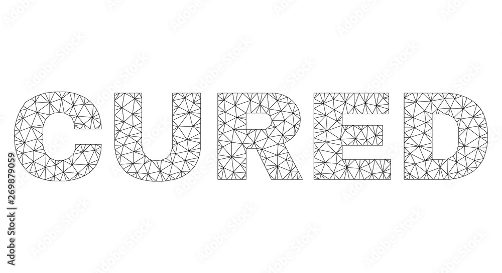 Vetor do Stock Mesh vector CURED text. Abstract lines and circle dots ...