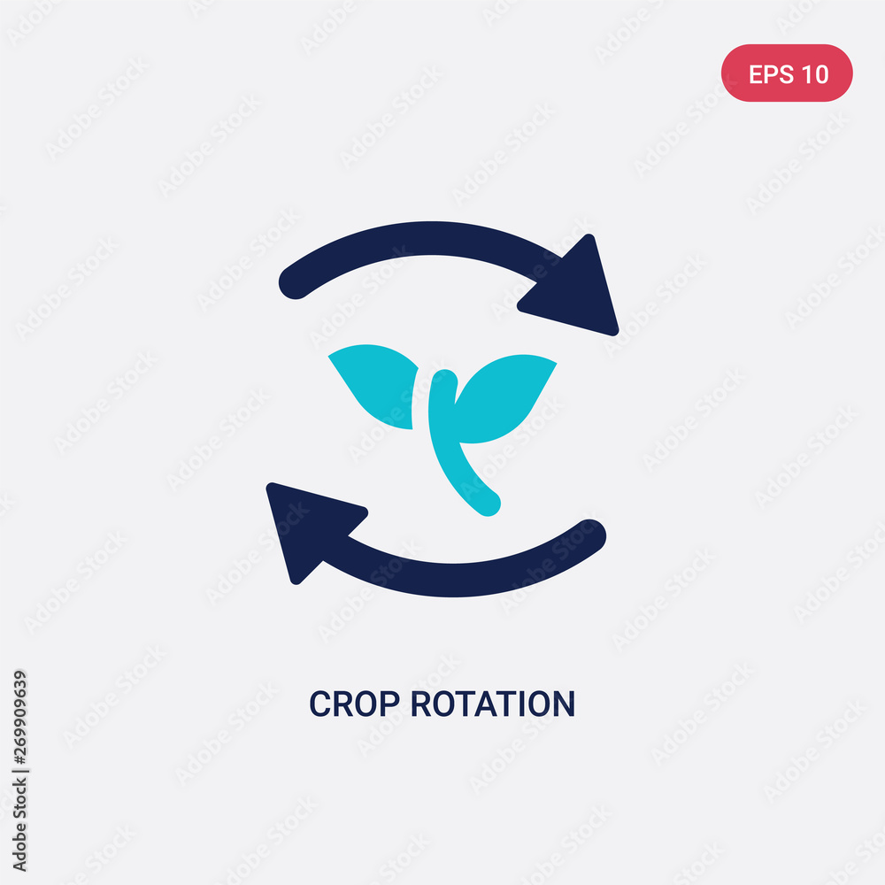 two color crop rotation vector icon from agriculture farming concept ...