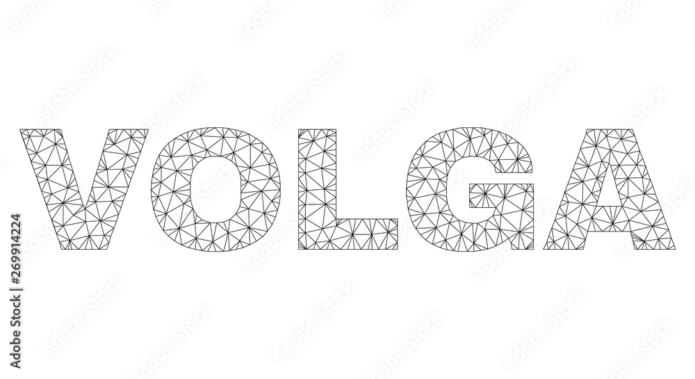 Vector de Stock Mesh vector VOLGA text. Abstract lines and spheric ...