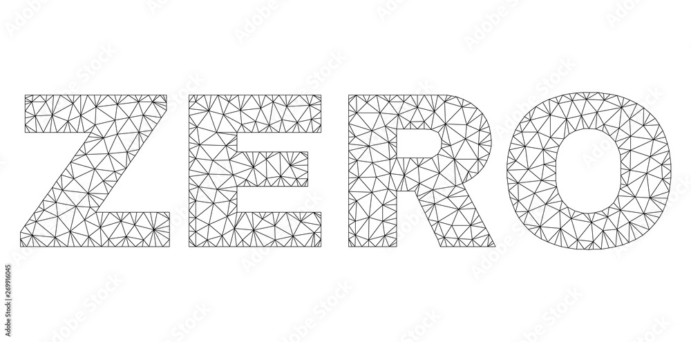 Mesh vector ZERO text. Abstract lines and circle dots are organized ...