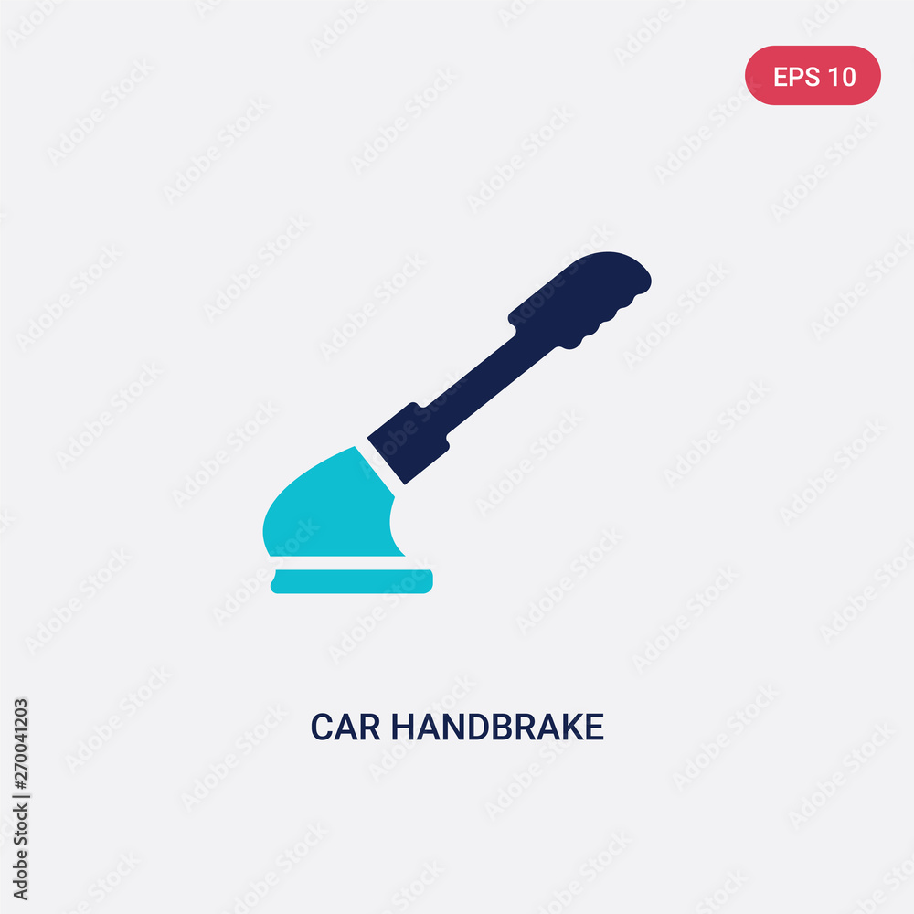 two color car handbrake vector icon from car parts concept. isolated ...