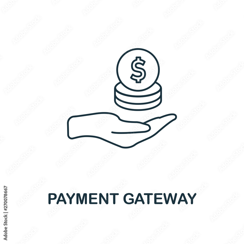 Payment Gateway icon outline style. Thin line design from fintech icons ...