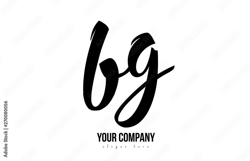 black and white bg b g alphabet letter combination logo icon design ...