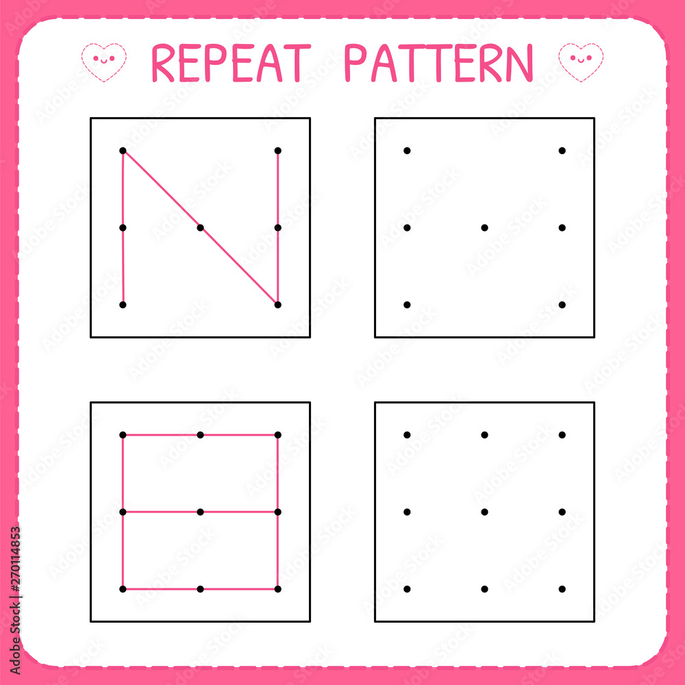 Kindergarten educational game for kids. Repeat pattern. Working page ...
