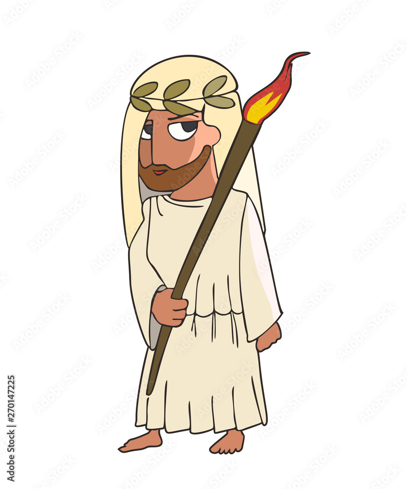 ancient greek priest cartoon portrait Stock Vector | Adobe Stock