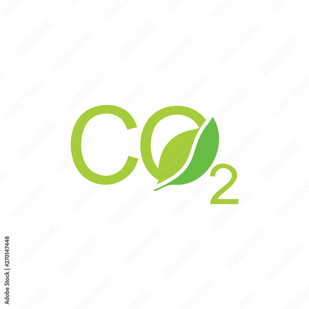 letters co2 leaf shape symbol logo vector Stock Vector | Adobe Stock